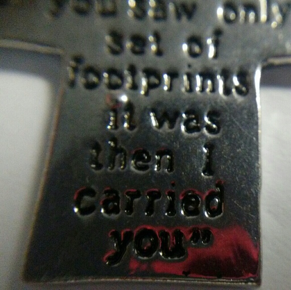 Jewelry | Footprints Crossembossed Scripture On Rear Neckla | Poshmark